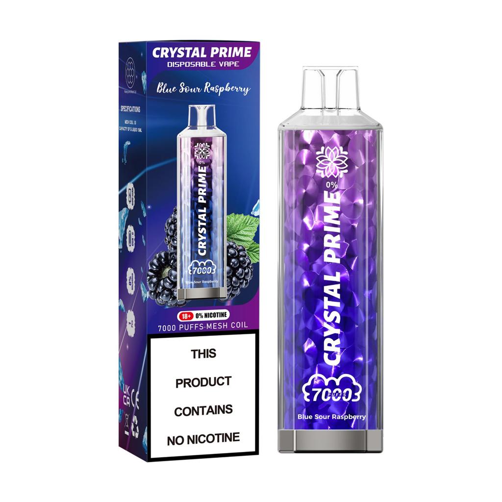 Zero Nicotine Crystal Prime 3D 7000 Prefilled Vape Kit - Pack of 10